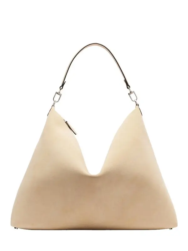 TOTEME Bevel Suede Tote Bag - Beige