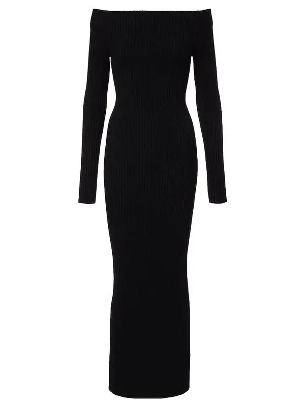 Max Mara Wool And Cashmere-blend Maxi Dress - Black