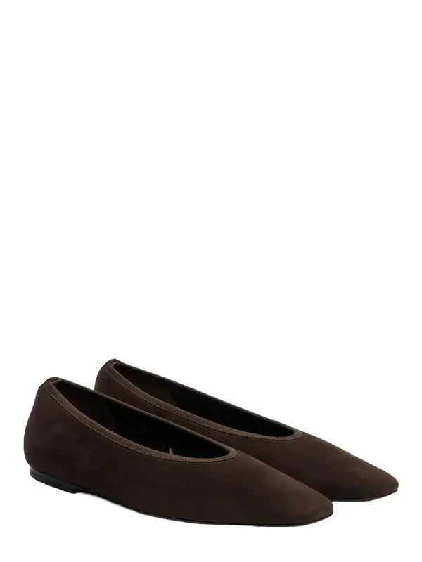 TOTEME Suede Ballet Flats - Brown