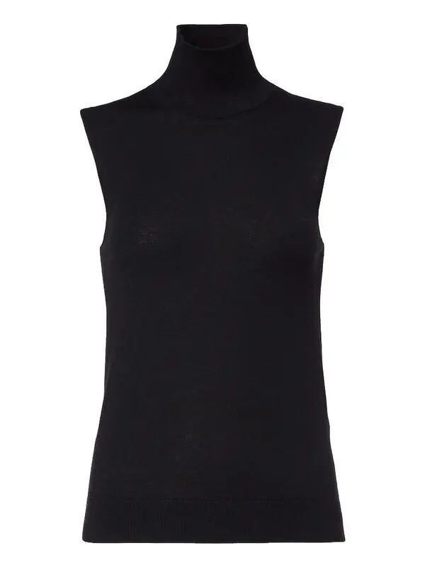 Loro Piana Cashmere Turtleneck Top - Black