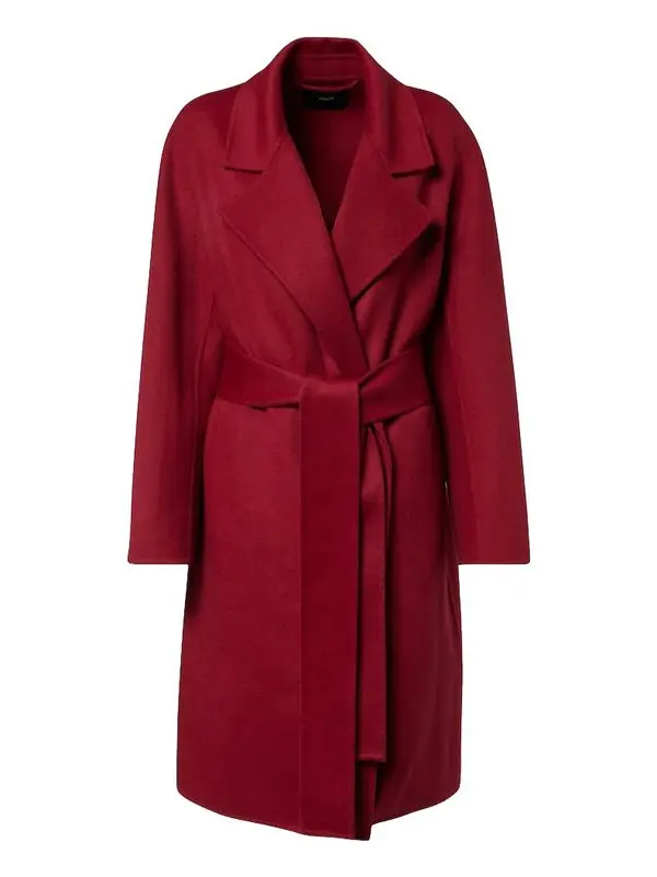 JOSEPH Wool And Cashmere Wrap Coat - Red