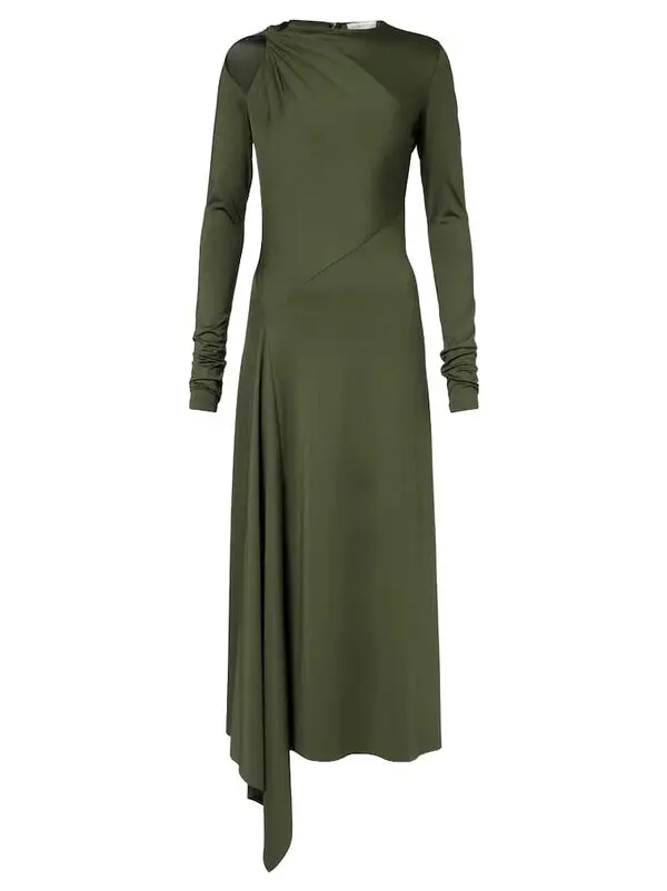 Victoria Beckham Asymmetric Midi Dress - Green