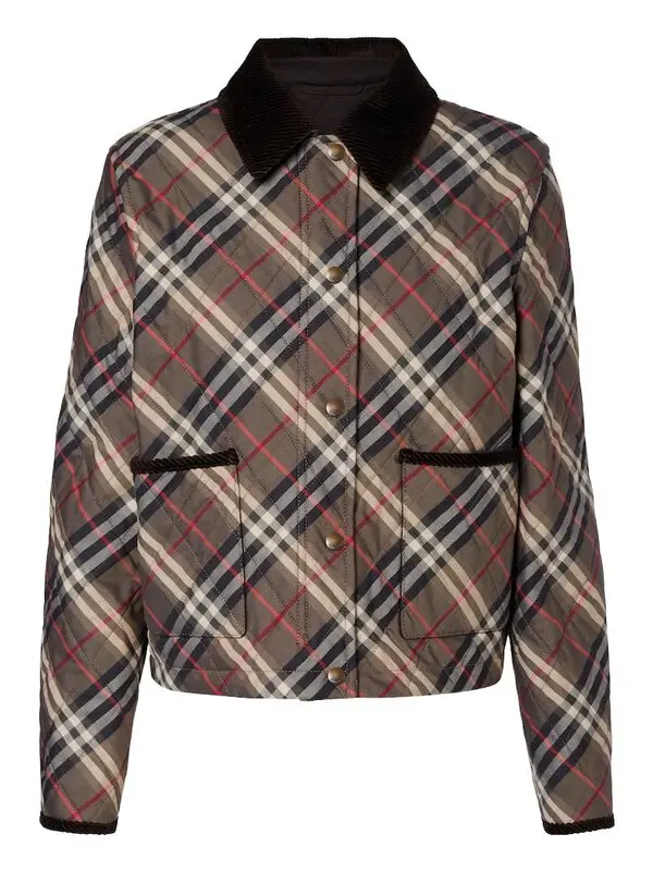 Burberry Check Quilted Cotton Jacket - Multicoloured