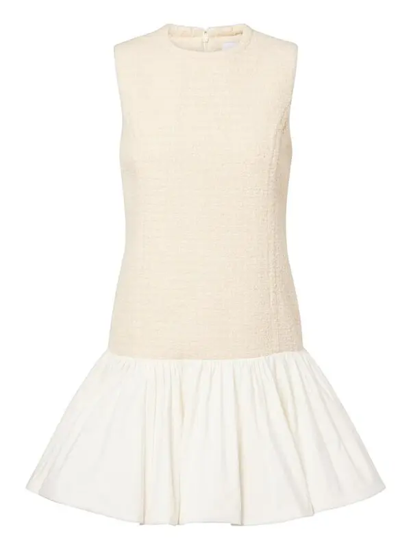 Patou Tweed And Faille Minidress - White