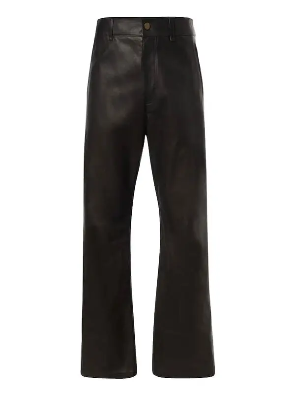 Fear Of God Leather Wide-leg Pants - Black