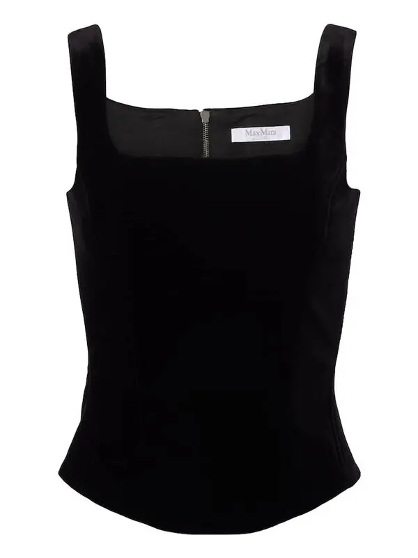Max Mara Cotton Velvet Corset - Black