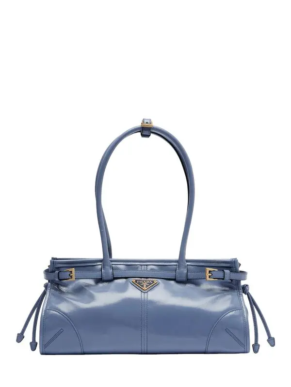 Prada Bonnie Medium Leather Shoulder Bag - Blue