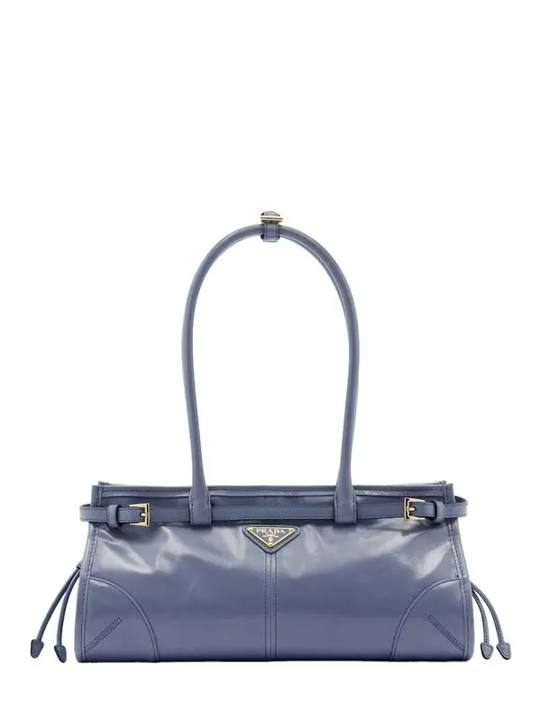 Prada Bonnie Medium Leather Shoulder Bag - Blue