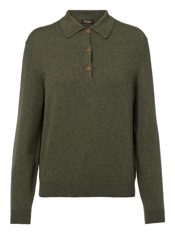 Loro Piana Classic Cashmere Polo Sweater - Green
