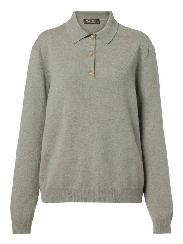 Loro Piana Classic Cashmere Polo Sweater - Green