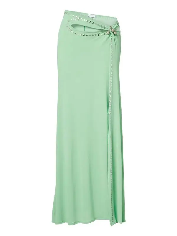 Rabanne Embellished Maxi Skirt - Green