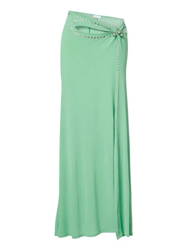 Rabanne Embellished Maxi Skirt - Green