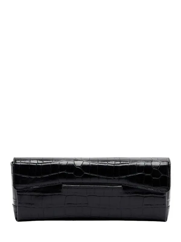 TOTEME T-clutch Croc-effect Leather Clutch - Black