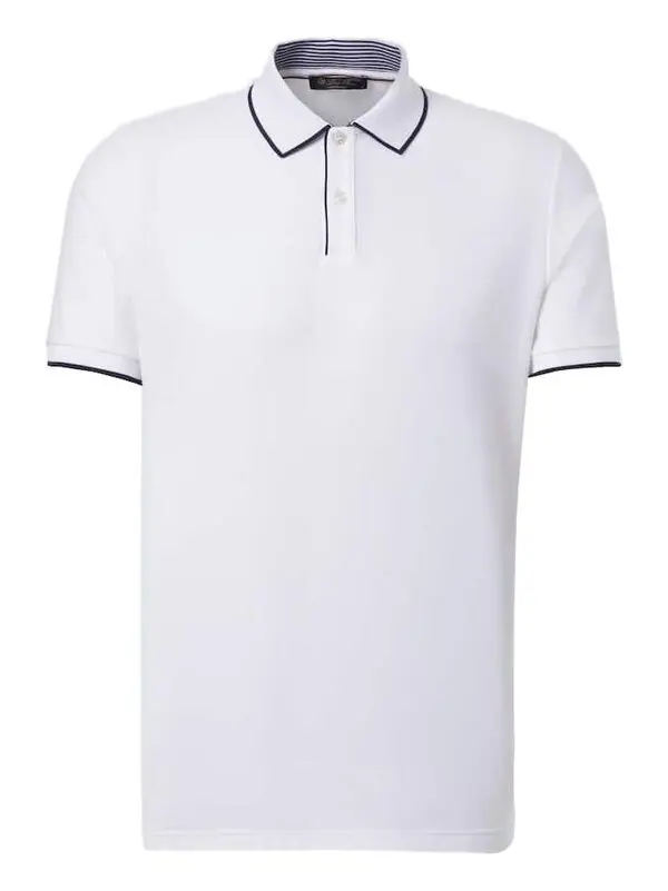 Loro Piana Cotton-blend Piqué Polo Shirt - White
