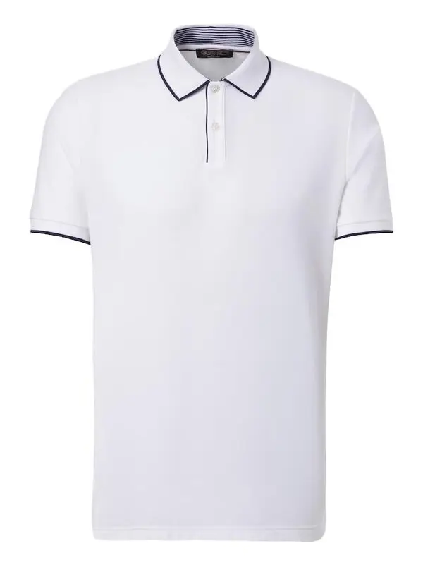 Loro Piana Cotton-blend Piqué Polo Shirt - White
