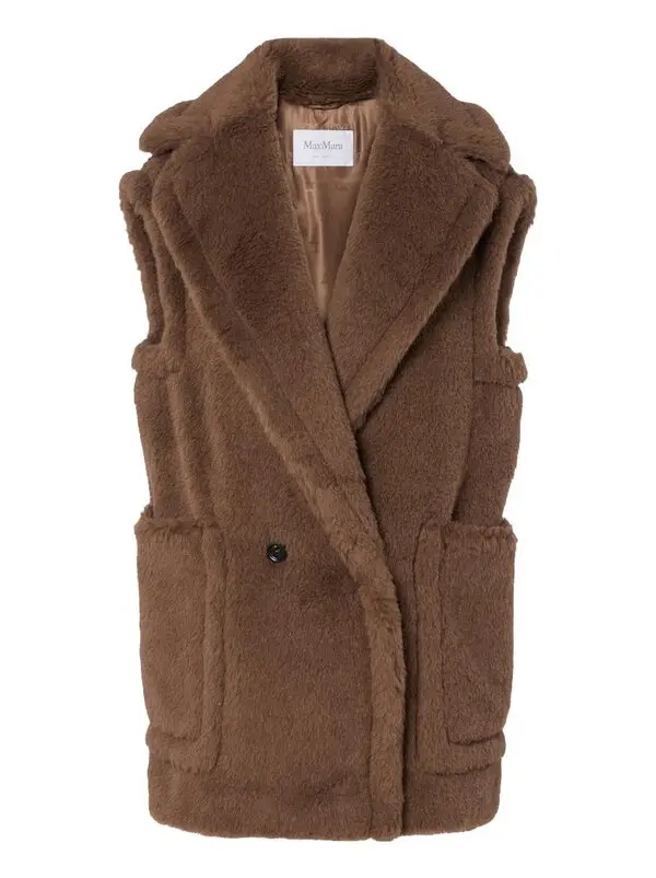 Max Mara Alpaca, Wool, And Silk Teddy Vest - Brown