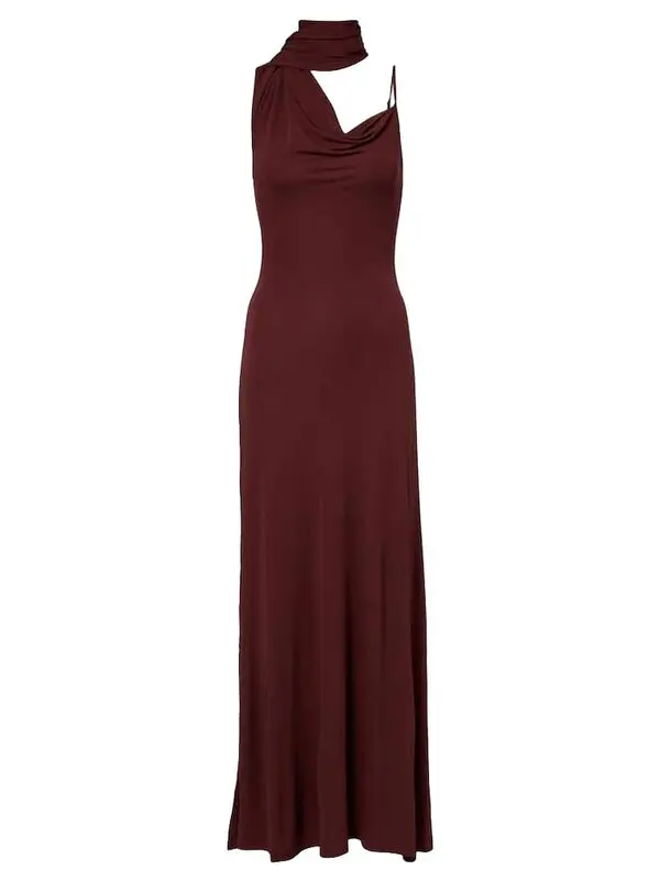 AYA MUSE Wisp Draped Maxi Dress - Burgundy