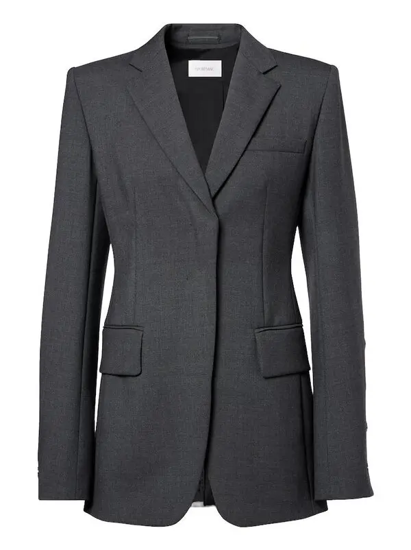 Sportmax Ranghi Virgin Wool Blazer - Grey