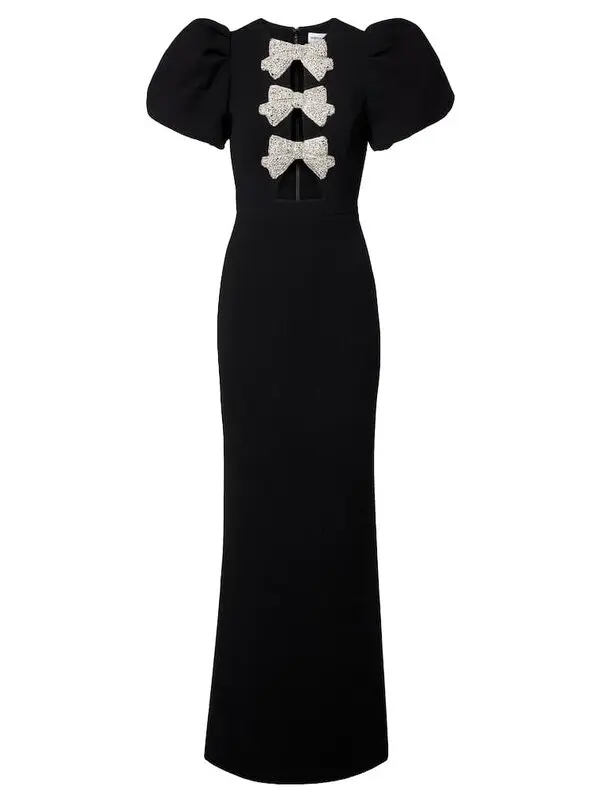Rebecca Vallance Violetta Bow-detail Gown - Black
