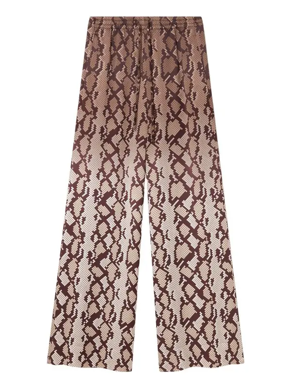 Stella McCartney Snake Print Oversized Drawstring Pants - Brown