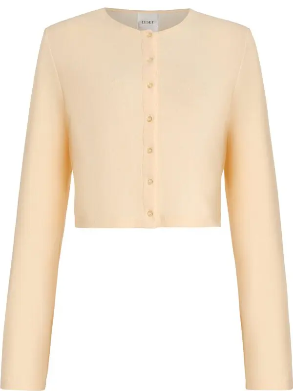 LESET Lauren Ii Cropped Cardigan - Ivory