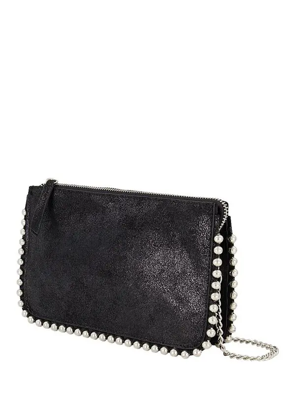 ELLE COLLECTION Wallet On Chain Clutch With Trim Detail - Black