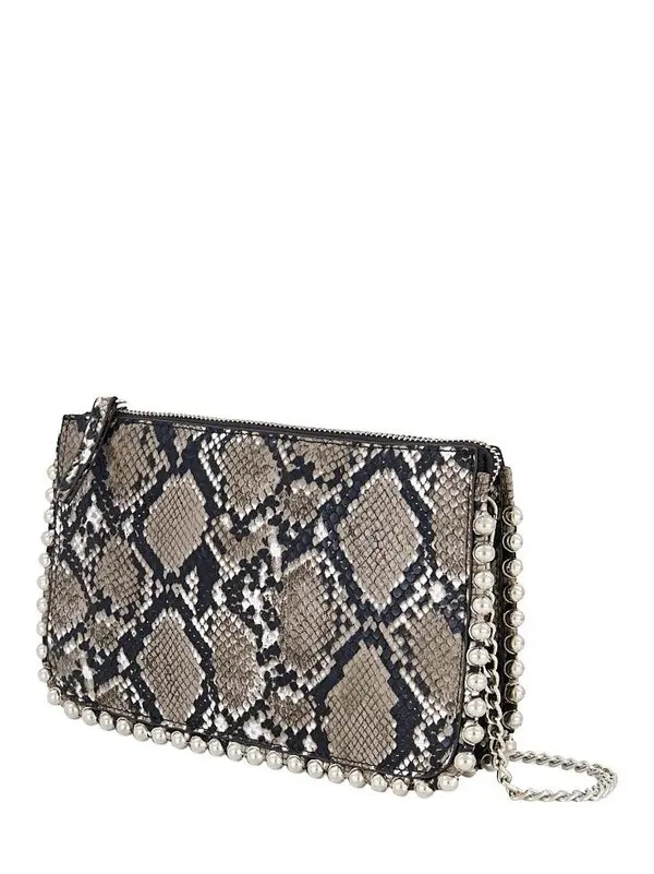 ELLE COLLECTION Wallet On Chain Clutch With Trim Detail - Snake