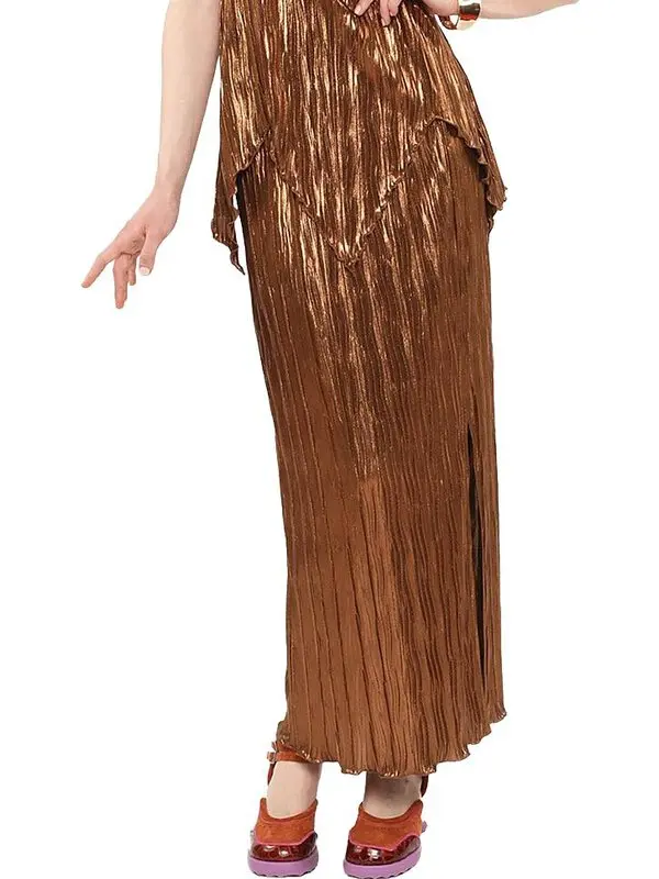 Anna Sui Pleated Skirt - Bronze
