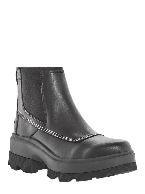 Sorel Joan Frwd Platform Chelsea Boots - Black/bleached Ceramic