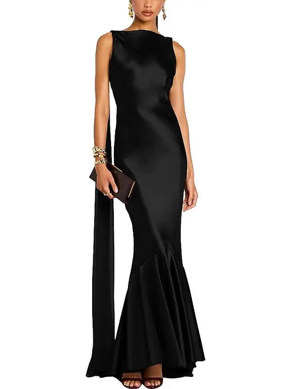 Retrofete Julia Sash Gown - Black