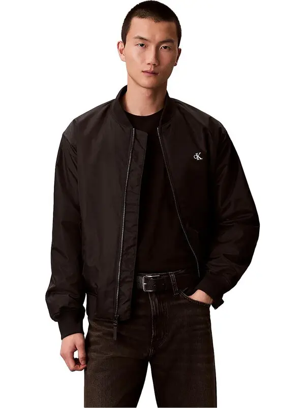 Calvin Klein Nylon Bomber Jacket - Black
