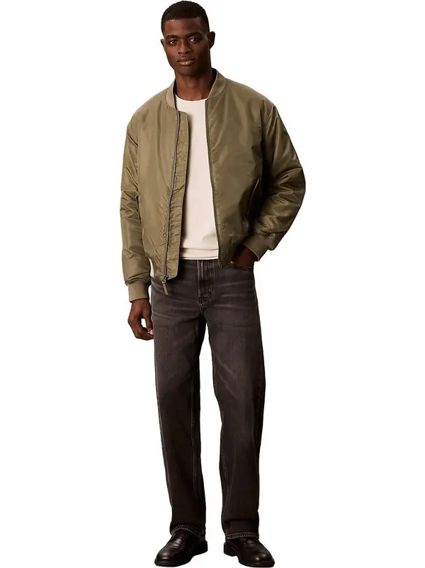 Calvin Klein Nylon Bomber Jacket - Dusty Olive