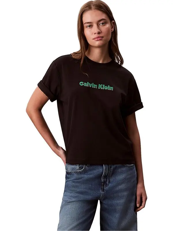 Calvin Klein Embroidered Logo Graphic Classic T-shirt - Black