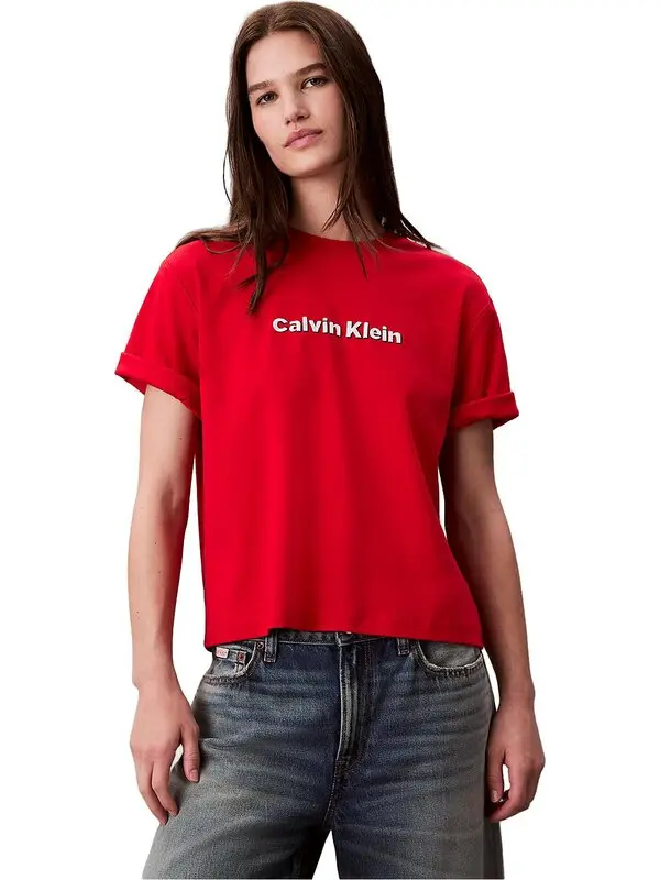 Calvin Klein Embroidered Logo Graphic Classic T-shirt - Goji Berry