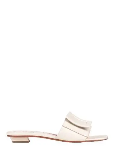 ROGER VIVIER Leather Slide Sandals - White