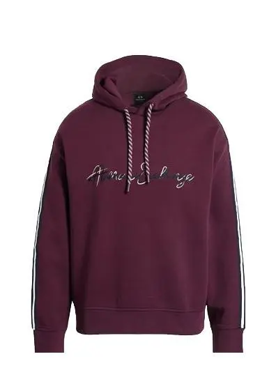 Armani Exchange Hooded Sweatshirt With Logo And Side Stripes - Purple
