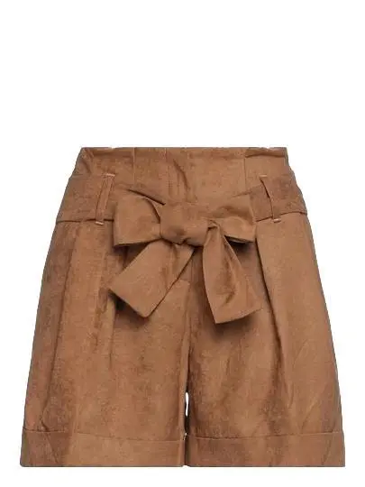 LIU •JO High Waisted Cuffed Bermuda Shorts - Brown