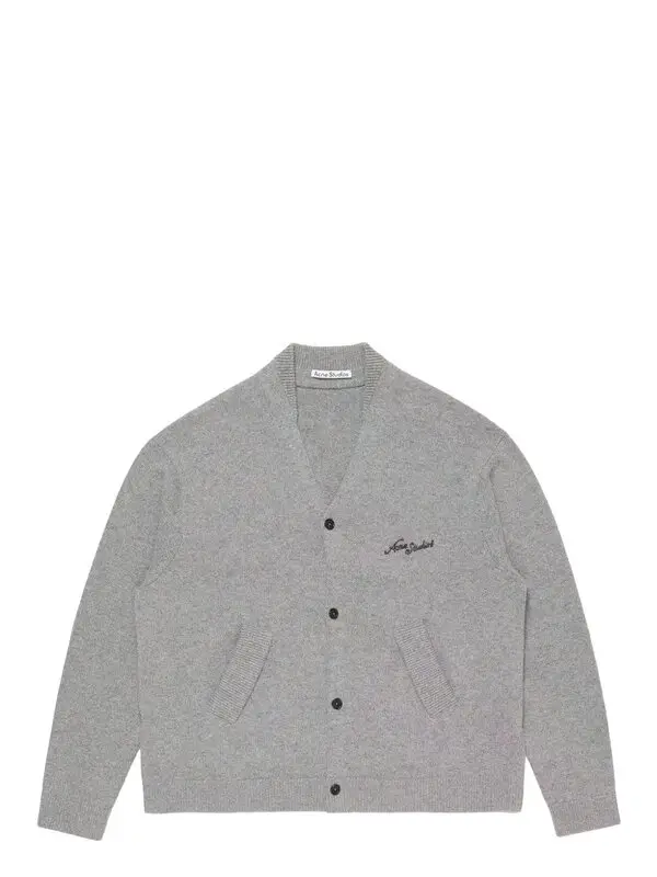 Acne Studios Embroidered Button Cardigan - Grey