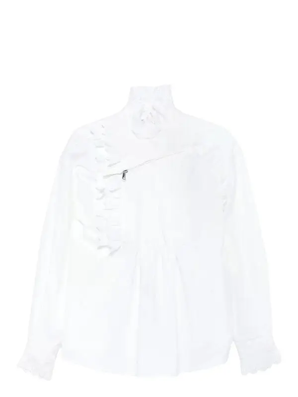 Coperni Ruffled Pleated Shirt - White