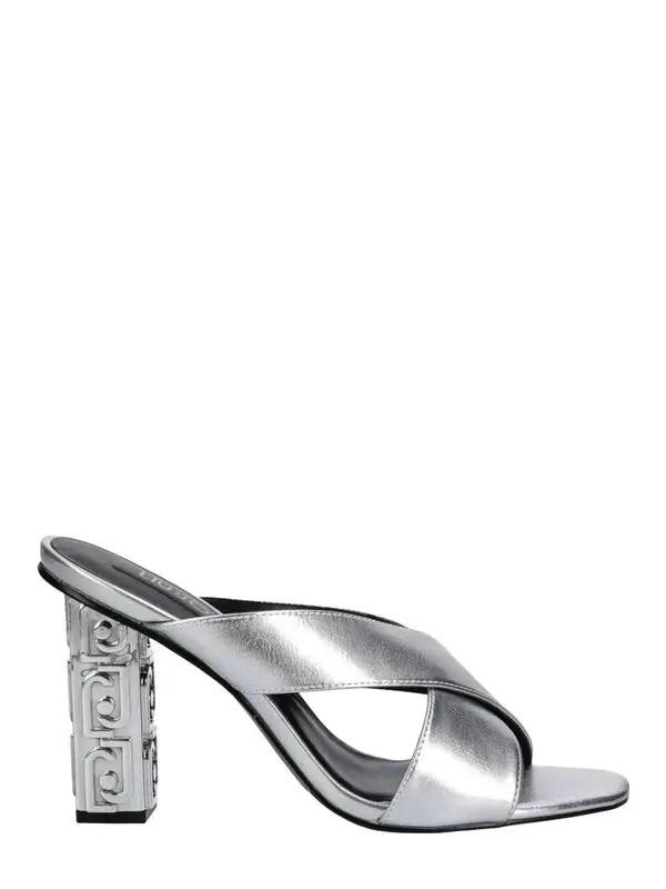 Liu Jo 105mm Logo-heel Sandals - Silver