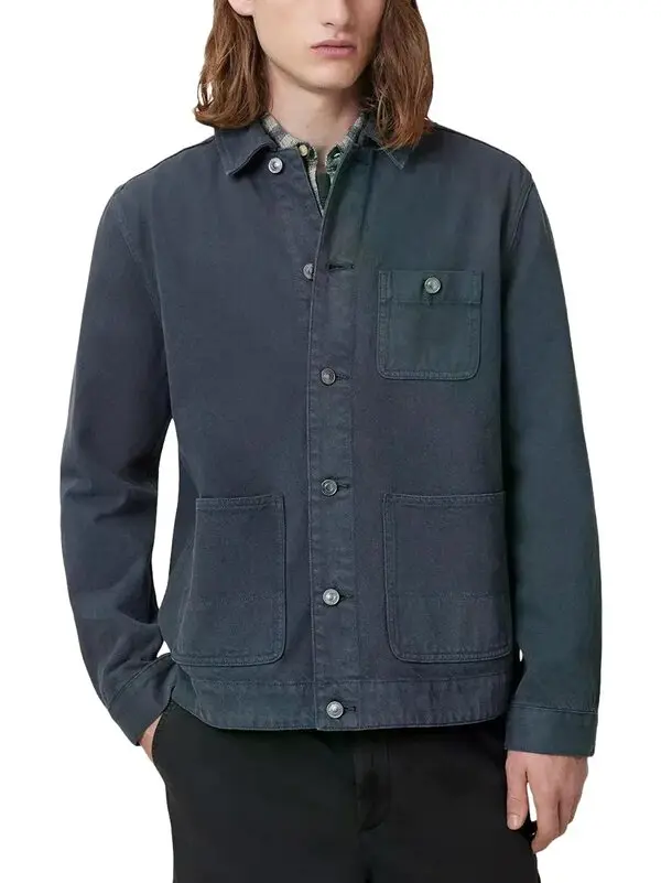 ALLSAINTS Organic Cotton Shirt Jacket - Blue
