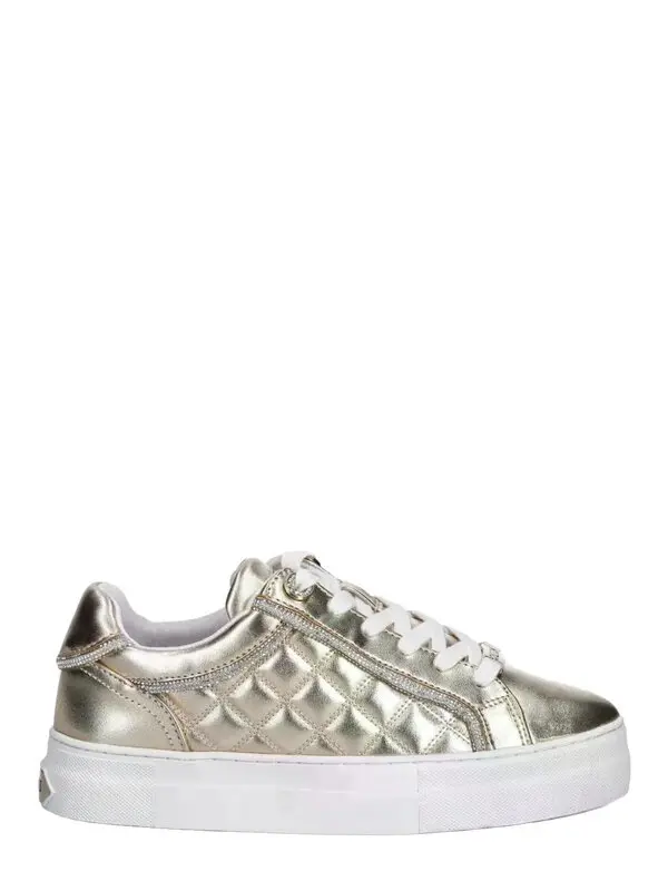 Guess Metallic Quilted Sneakers - Gold