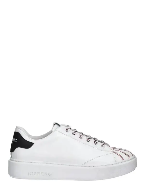 Iceberg Devis Stitch-detail Low-top Sneakers - White