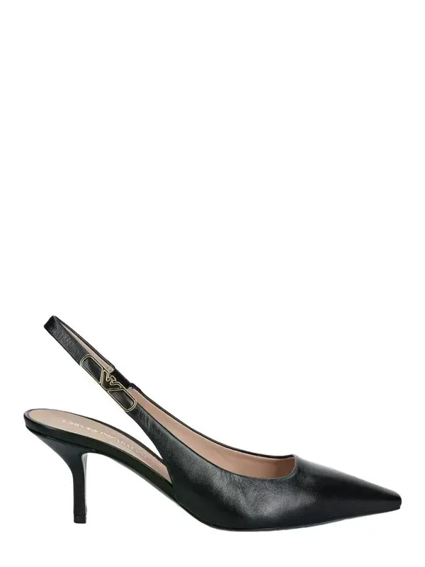 Emporio Armani Leather Slingback Pumps - Black