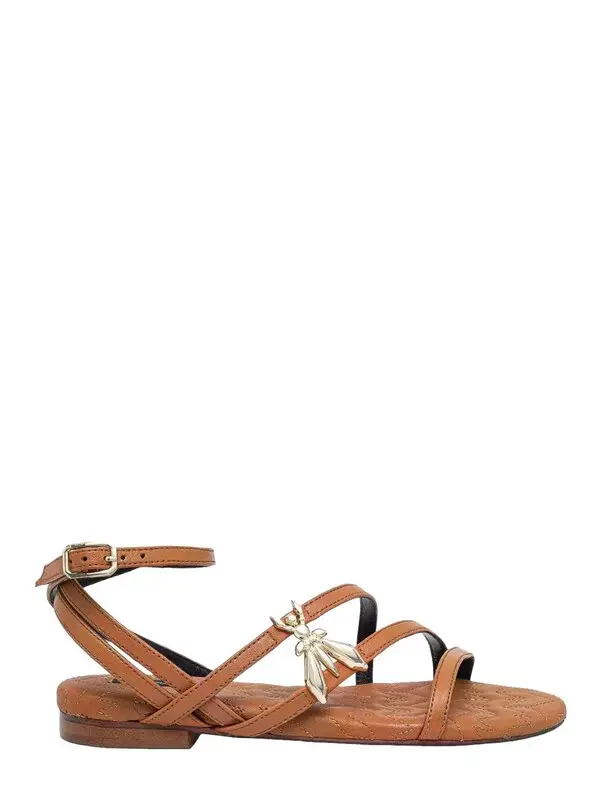 Patrizia Pepe Criss-cross Flat Sandals - Brown