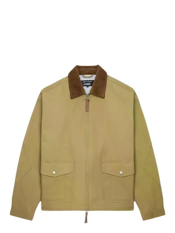 Comme Des Garçons Corduroy-collar Flap-pocket Jacket - Neutrals