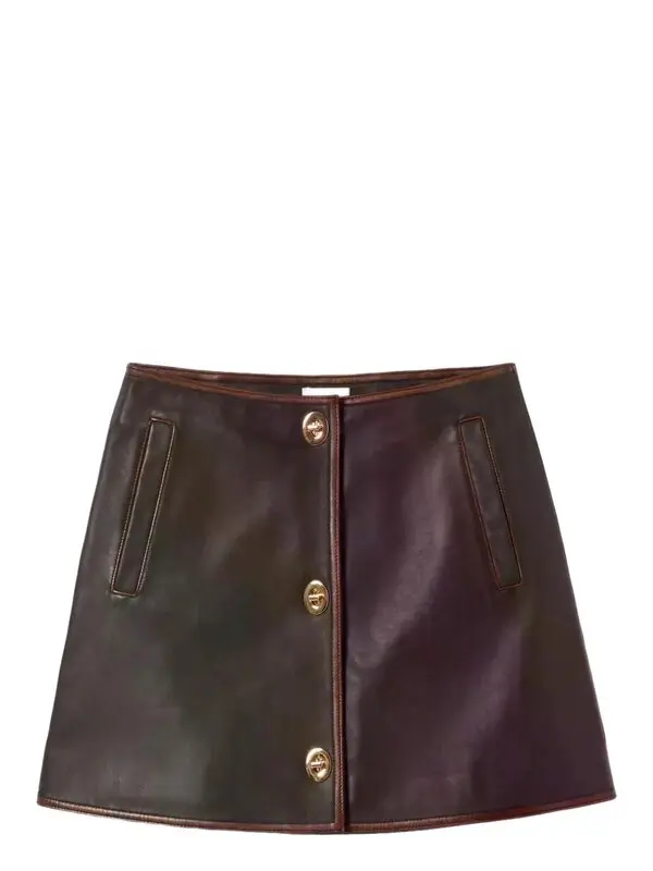 Claudie Pierlot A-line Leather Mini Skirt - Brown