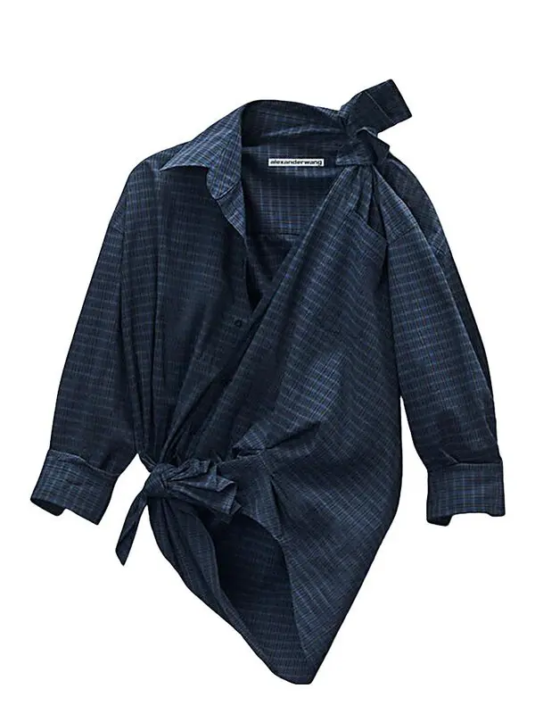 Alexander Wang Knotted Button-down Shirt - Blue