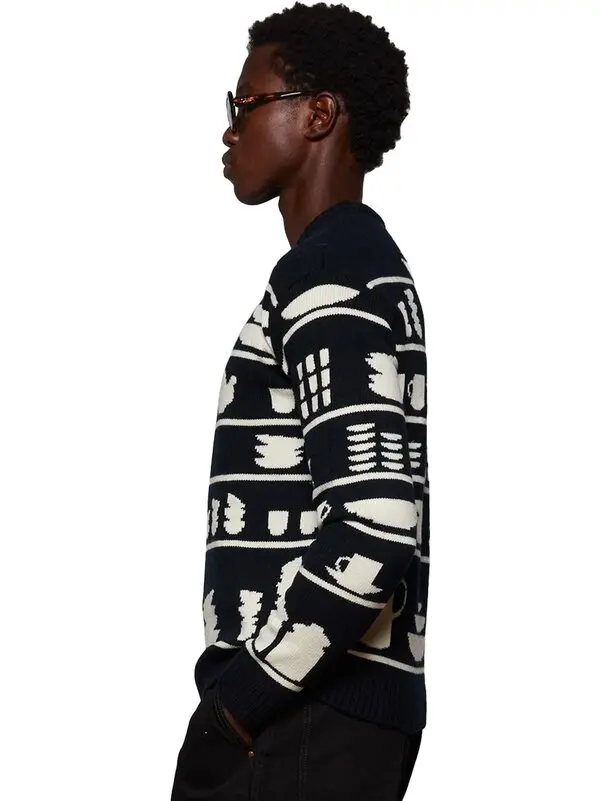JW Anderson Crockery Jacquard Jumper - Black And White