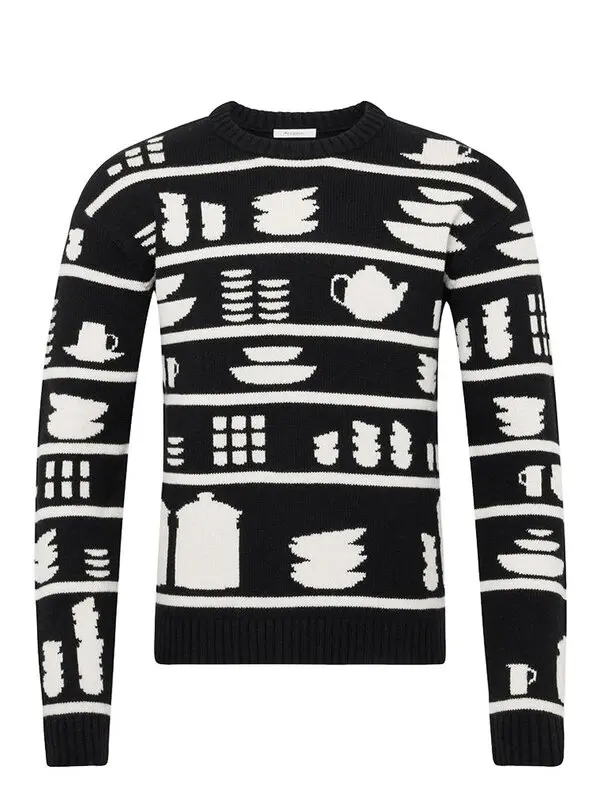 JW Anderson Crockery Jacquard Jumper - Black And White